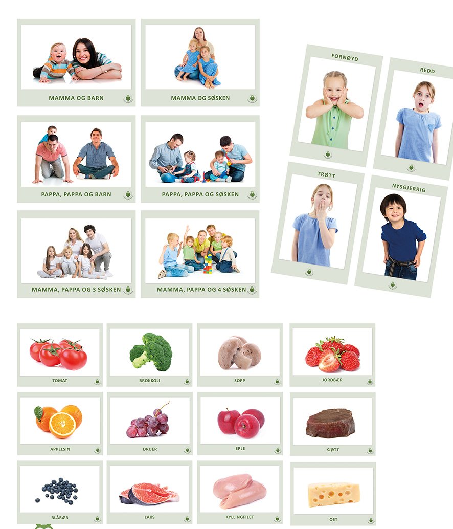 Samtalekort pakkeløsning - følelser, familie og matvarer ...